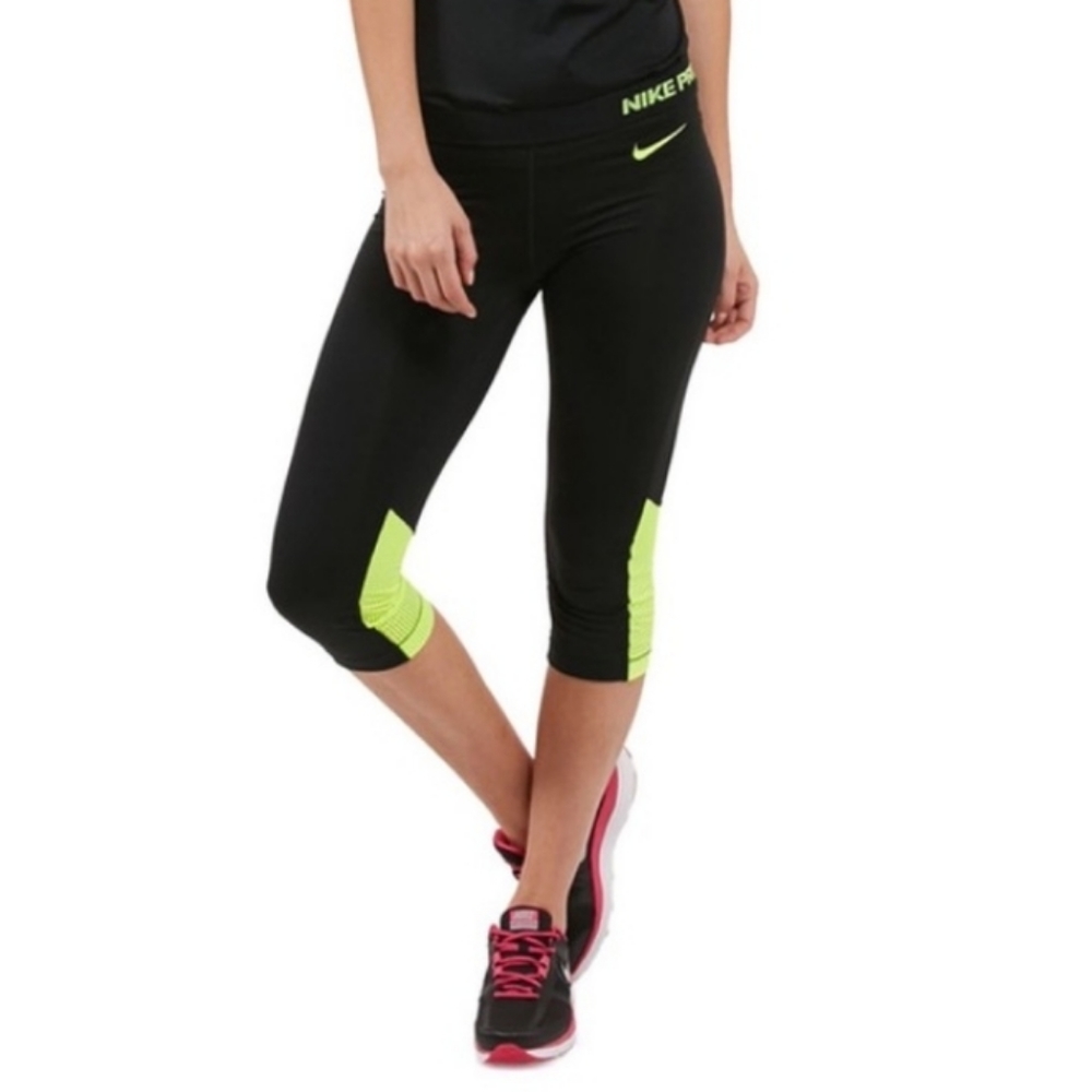 Nike Pro Hypercool Neon Capri Tights - Gem